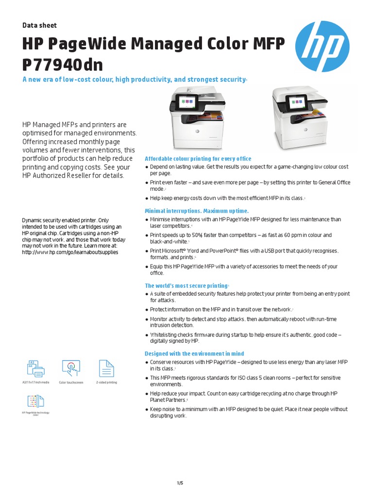 HP Pagewide Managed Color MFP P77940Dn: A New Era of Low-Cost Colour ...