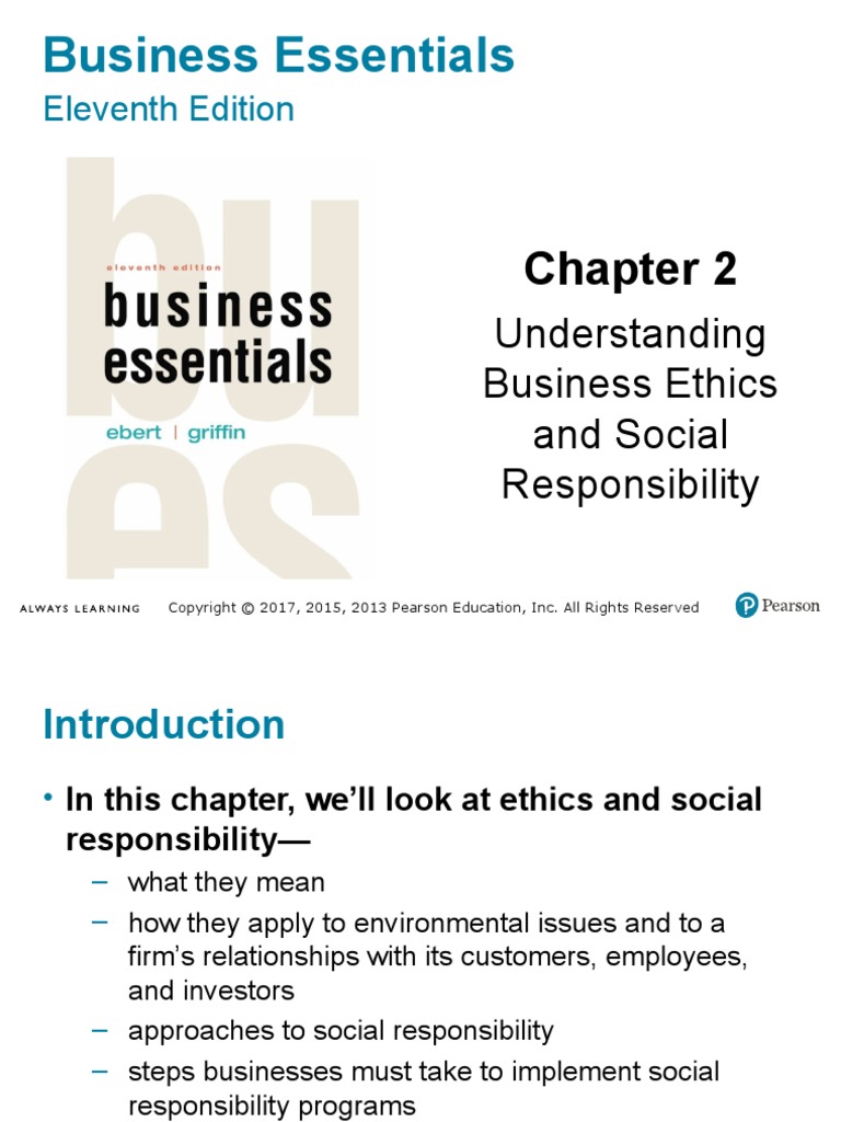 Business Essentials: Understanding Business Ethics and Social ...