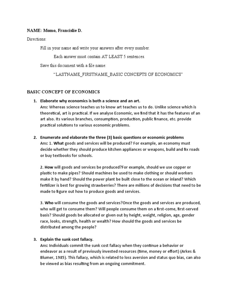 Basic Concepts of Economics Explained | PDF | Economics | Economies