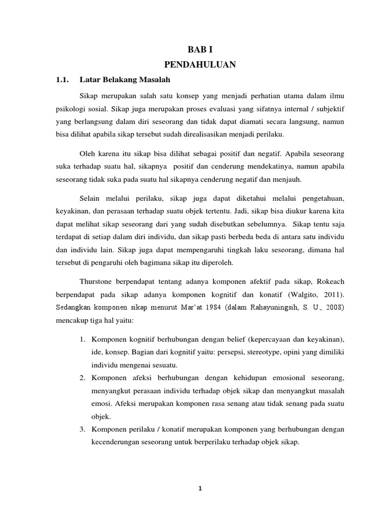 Teori Sikap dalam Psikologi Sosial | PDF