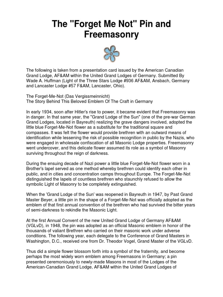 0A The Blue Forget Me Not Another Side of The Story NAZI and ...