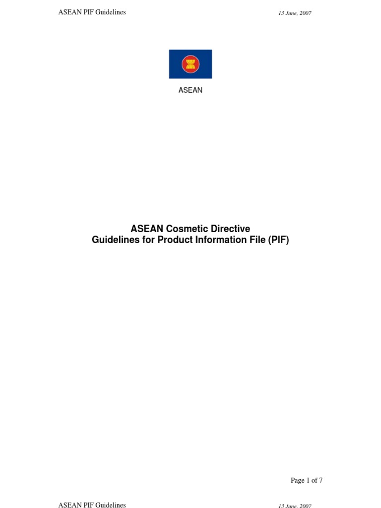 Guidelines For Product Information File (PIF) | PDF | Cosmetics | Audit