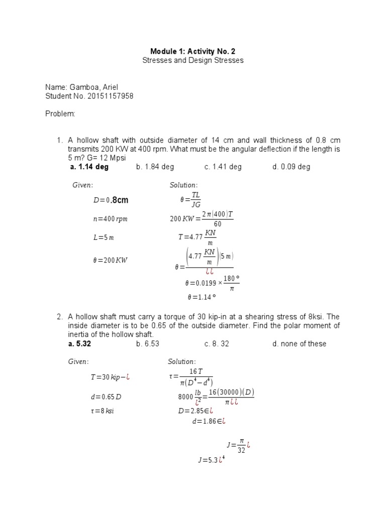 Lesson 1 Exercises Problem No. 2 | PDF | Physical Quantities | Applied And Interdisciplinary Physics