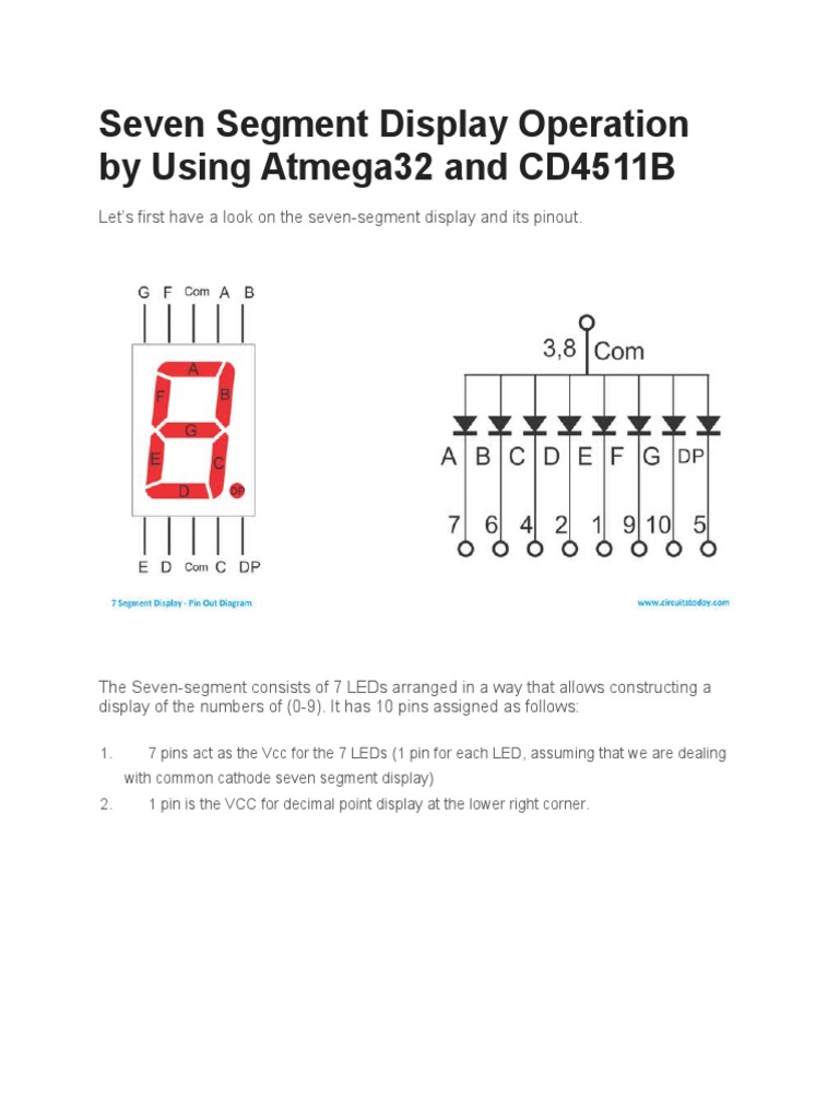 Seven Segment Display Operation by Using Atmega32 and CD4511B | PDF | Teaching Methods ...