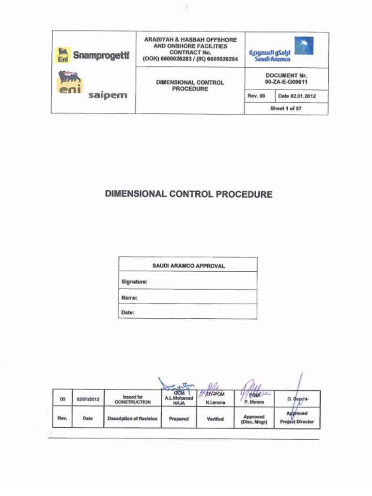 Dimensional-Control Procedure PDF | PDF | Specification (Technical ...