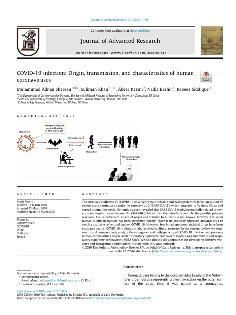 Journal of Advanced Research: Muhammad Adnan Shereen, Suliman Khan ...