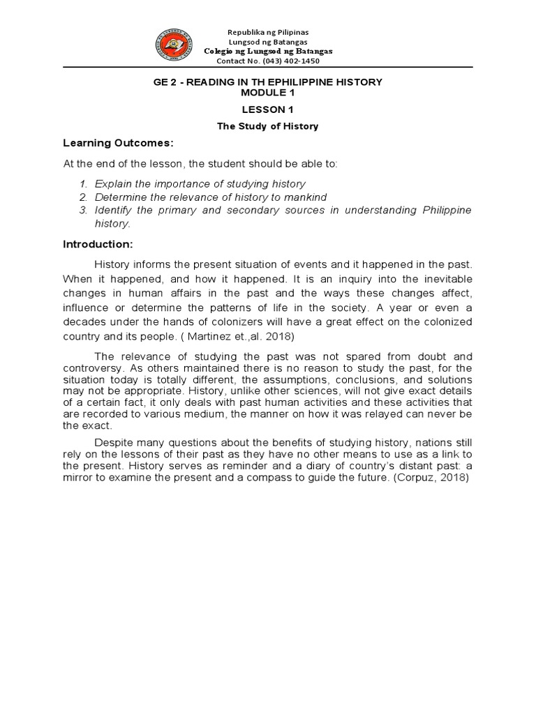 RPH Module 1 | PDF | Primary Sources | Educational Assessment