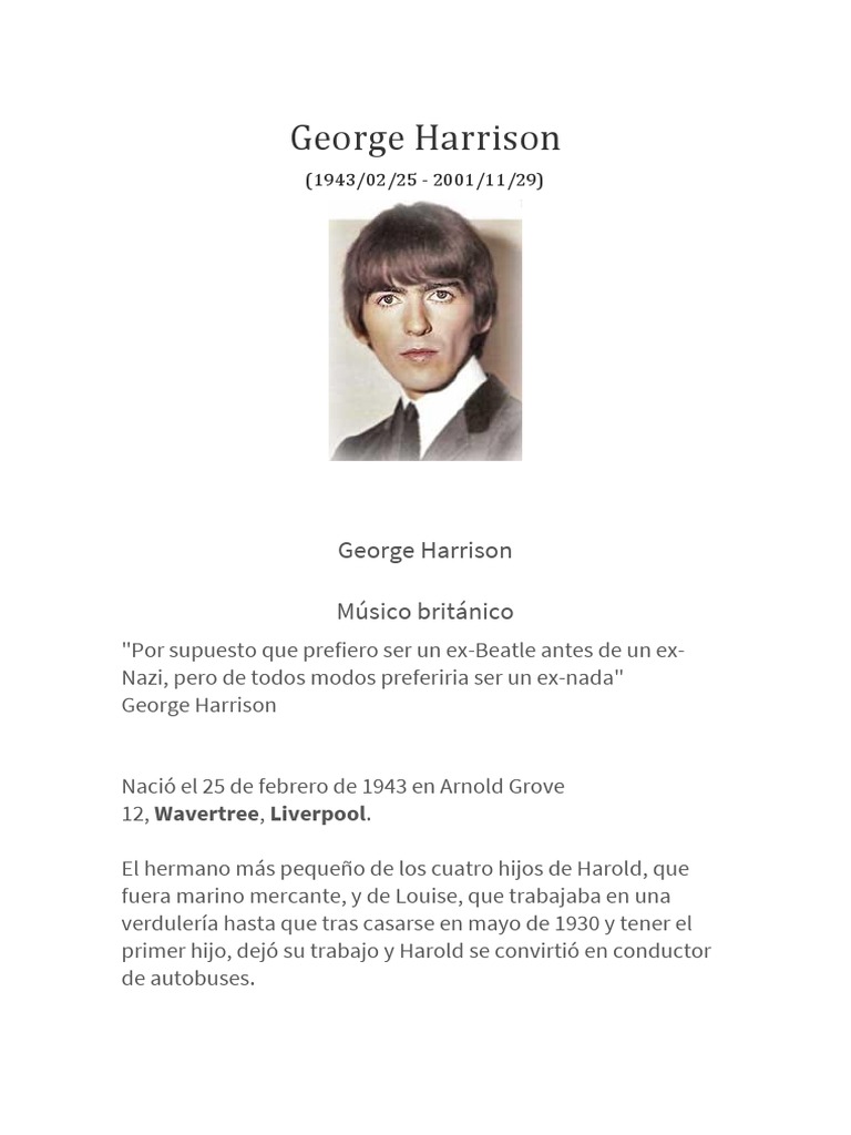 George Harrison | PDF | George Harrison | Familia George Harrison