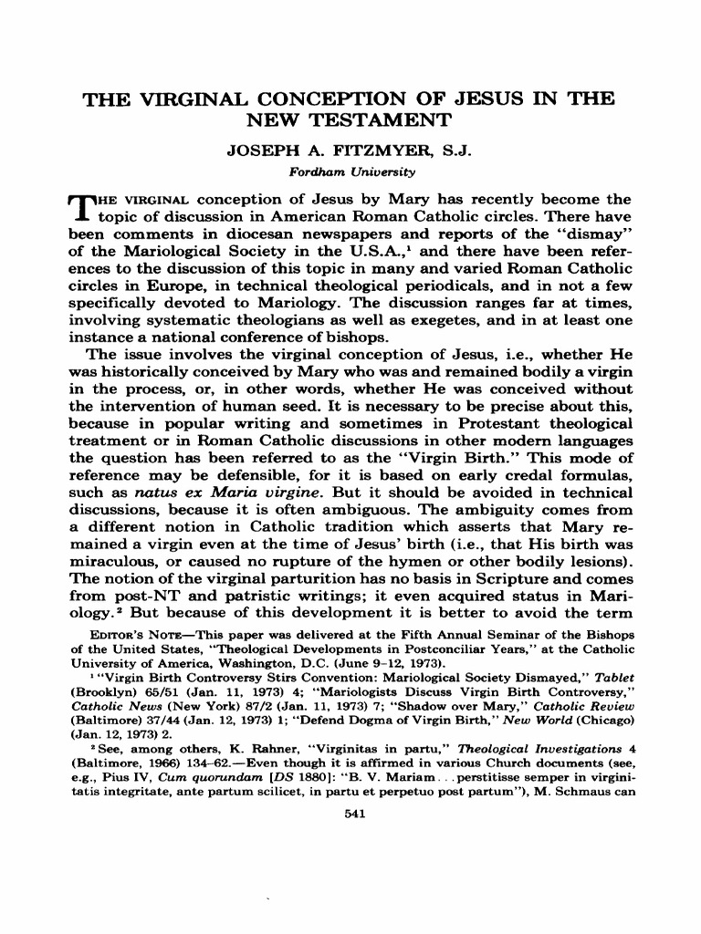 Virginal Conception Article PDF | PDF | Mary, Mother Of Jesus | Sarah