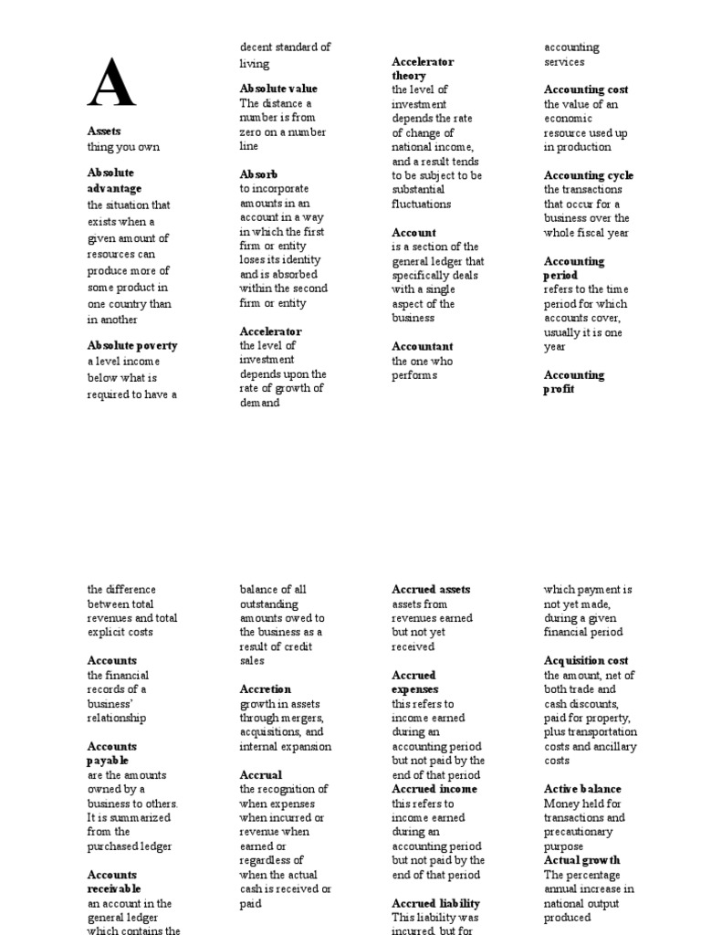 Business Math Dictionary (AutoRecovered) | PDF | Interest | Debt