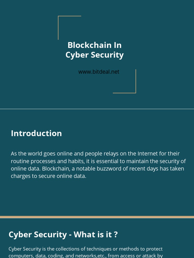 Blockchain in Cyber Security | PDF | Computer Security | Security