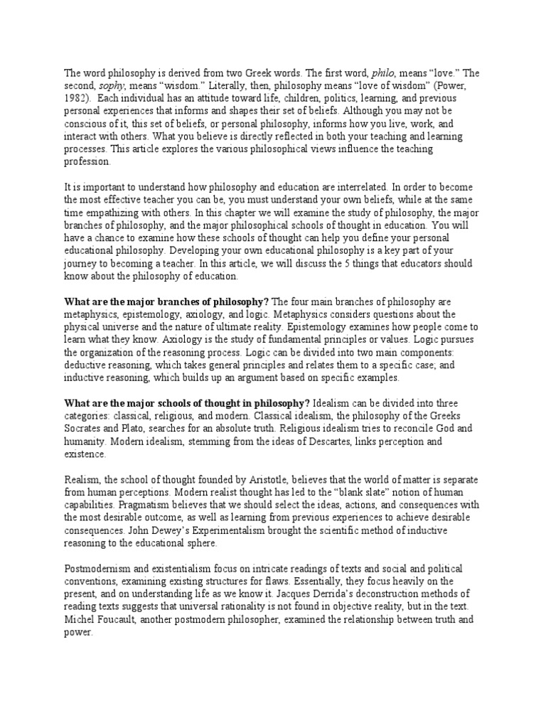 Philo 1ST Activity Answer | PDF | Philosophy Of Education | Reason