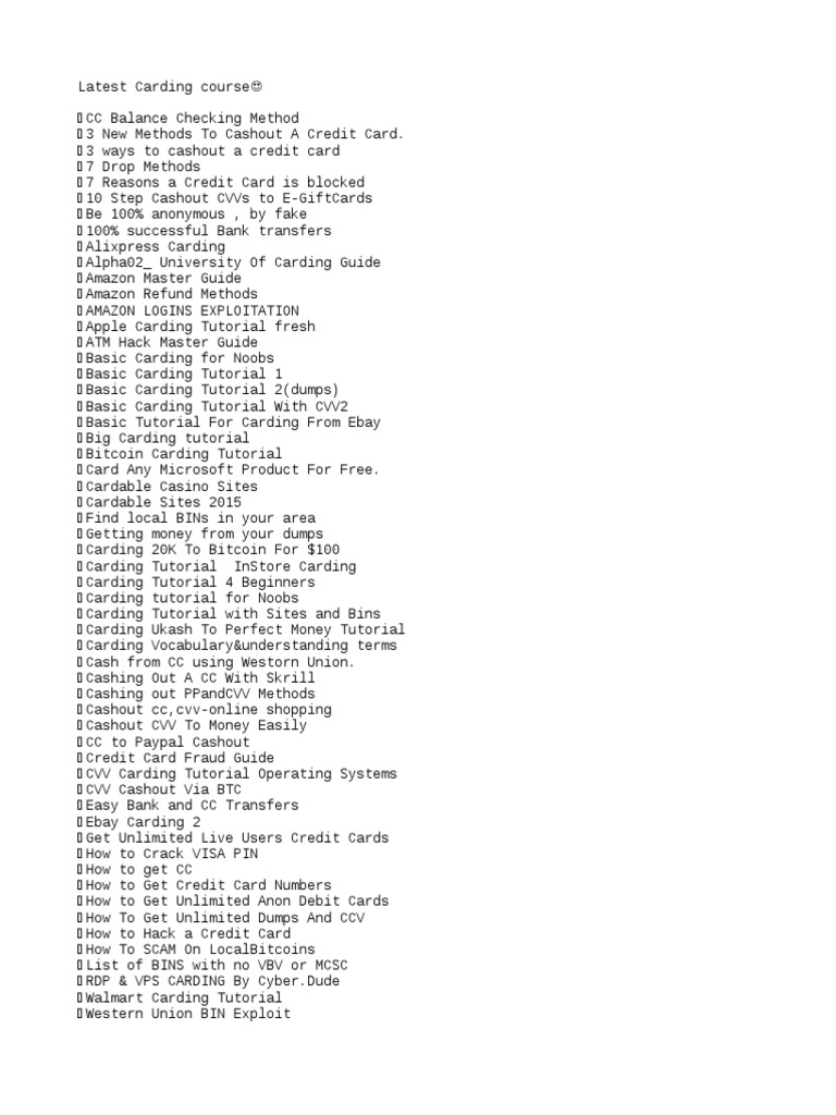 Complete Carding Course | PDF