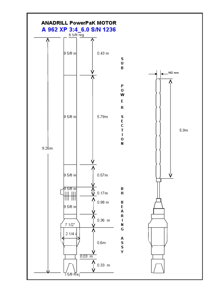 A 962 XP 3:4 - 6.0 S/N 1236: Anadrill Powerpak Motor | PDF