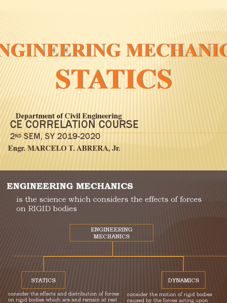 Engineering Mechanics: Statics Overview | PDF | Friction | Force