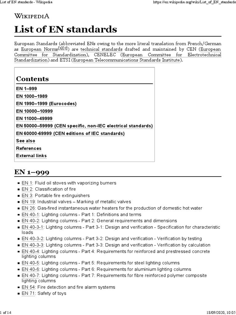 List of EN Standards | PDF | Electromagnetic Compatibility | Stainless ...