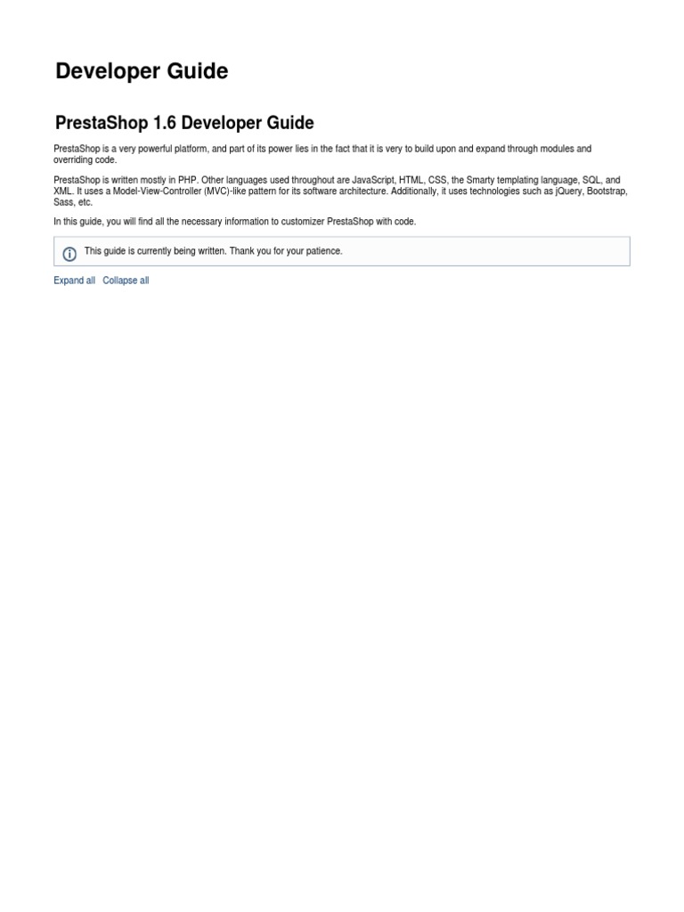 Prestashop 1 6 Developer Guide Pdf