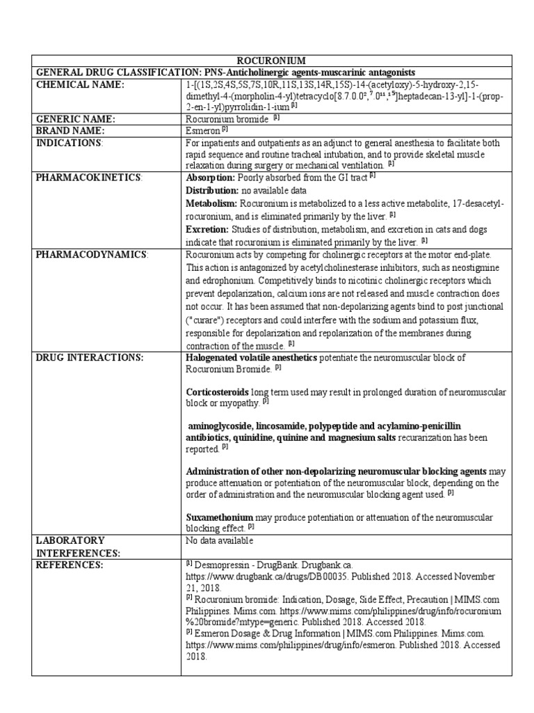 Rocuronium: A Non-Depolarizing Neuromuscular Blocking Agent for ...