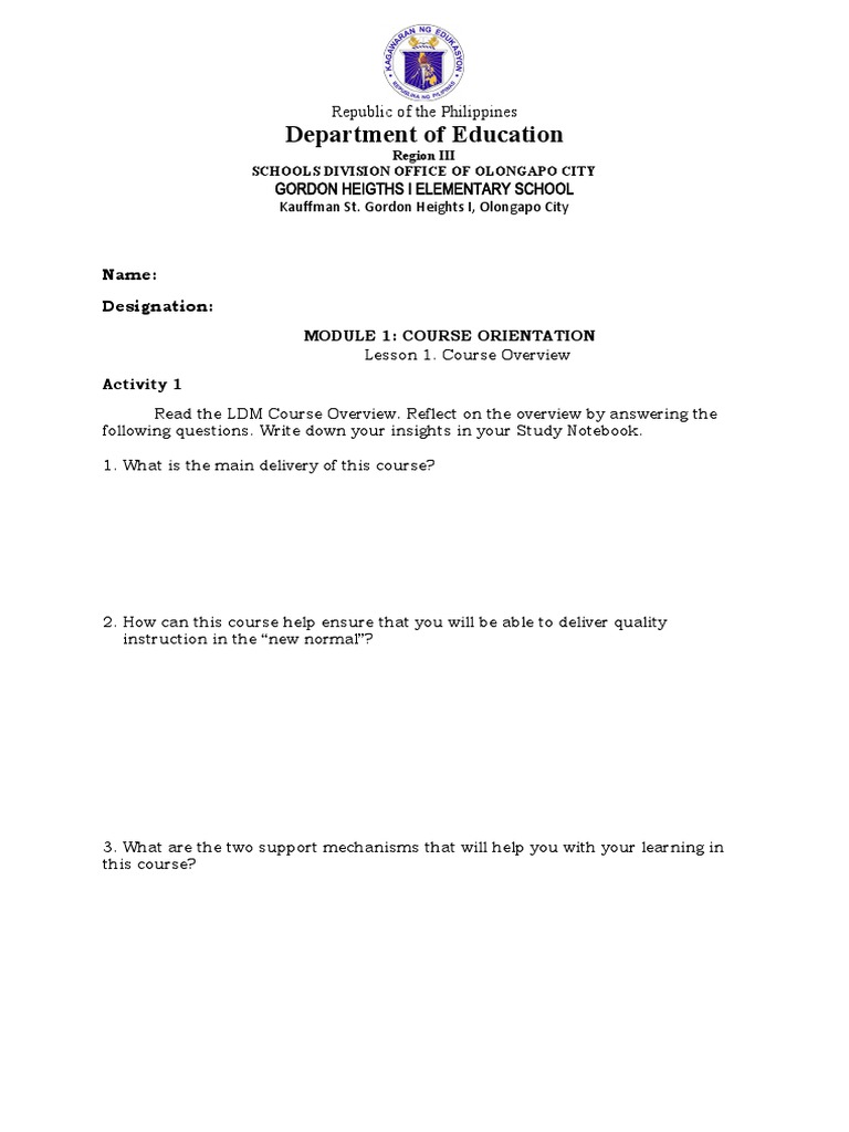 Ghies Teachers Study Notebook LDM Module Course 2 | PDF | Educational ...