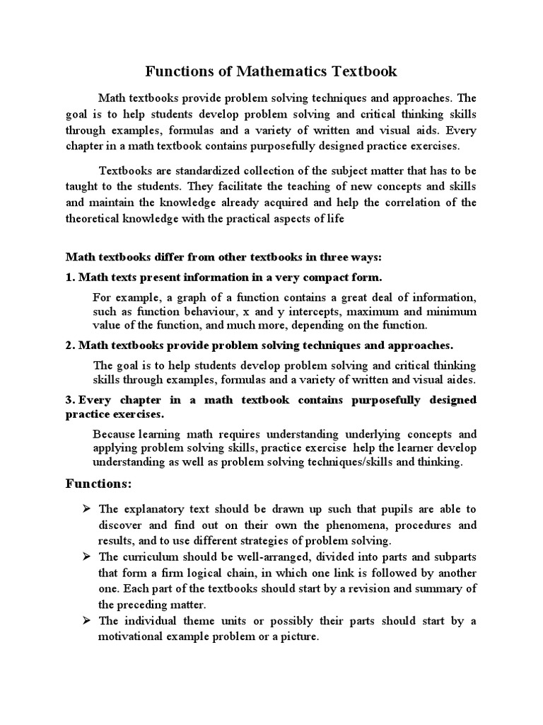 The Functions of Mathematics Textbook | PDF | Textbook | Teaching ...