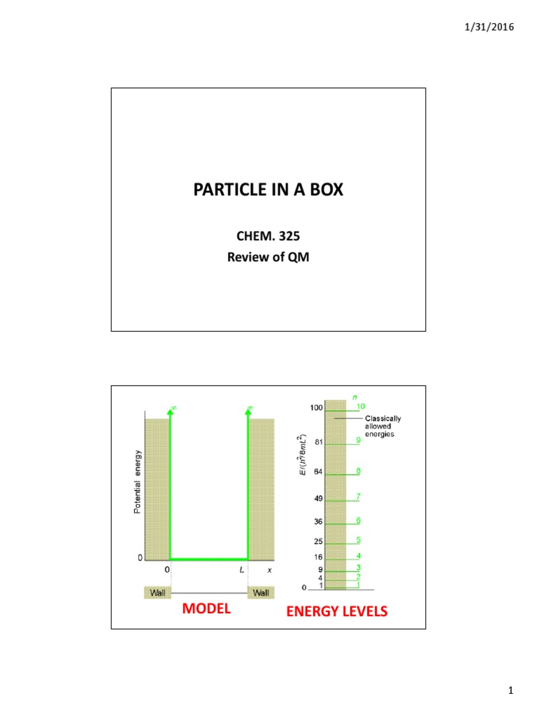 1 - Particle in A Box | PDF