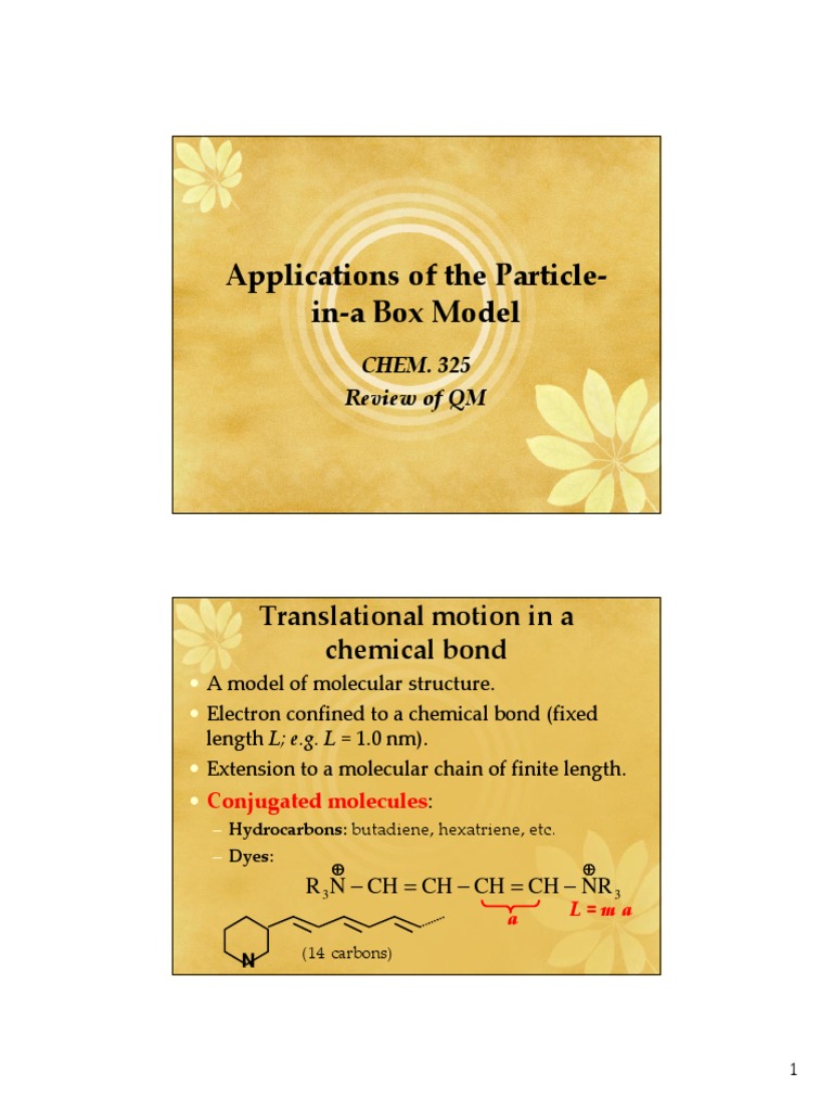 2 - Applications of The Particle in A Box Model | Download Free PDF ...