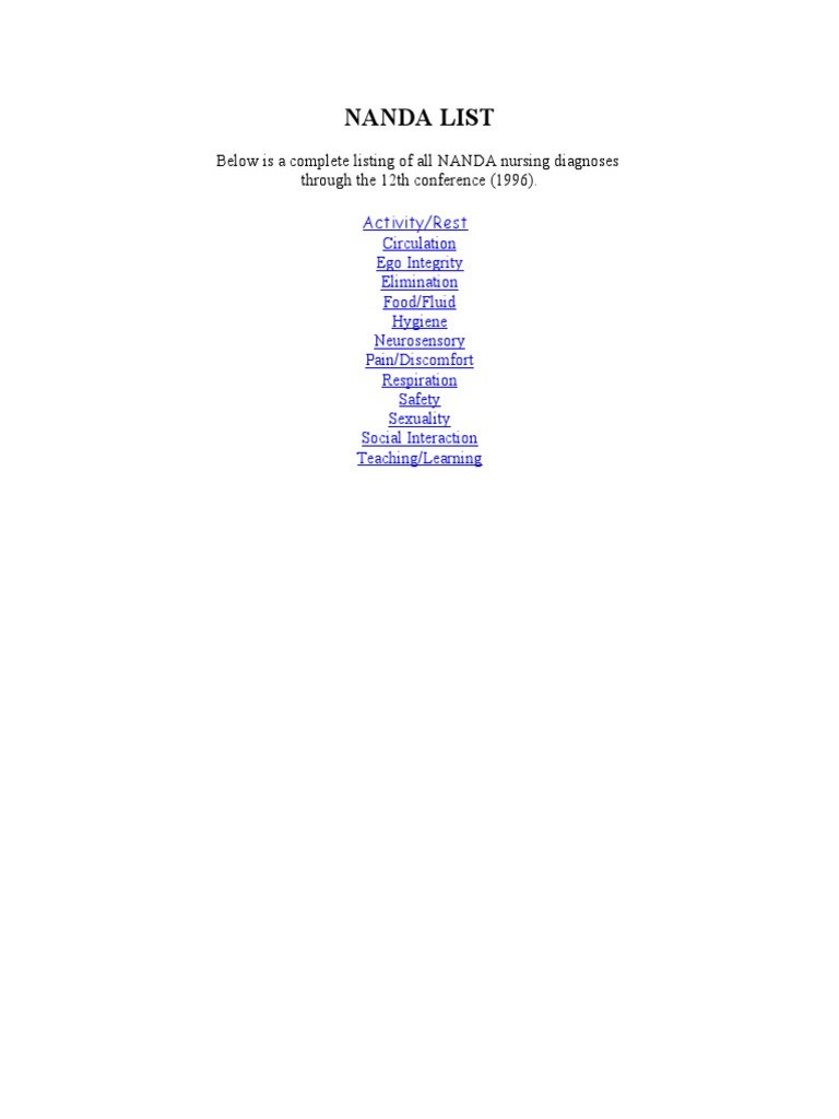 Nanda List | PDF | Self-Improvement