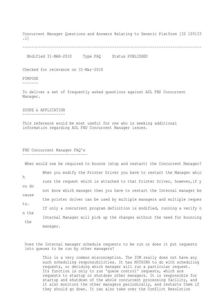 Concurrent Manager Concept | PDF | Parameter (Computer Programming ...