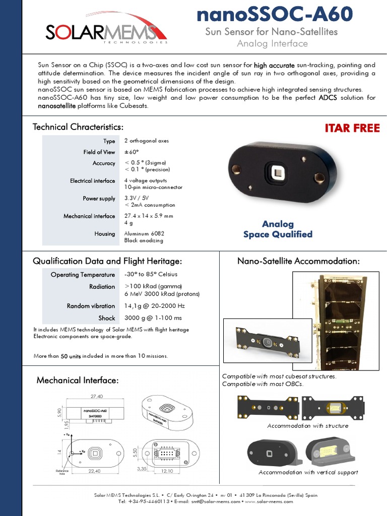 NanoSSOC A60 Brochure | PDF | Microelectromechanical Systems | Sensor