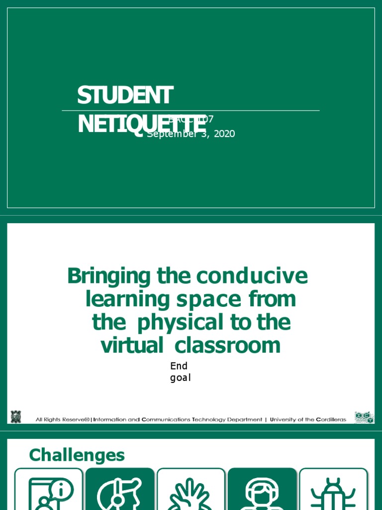 Student Netiquette: BACC 107 September 3, 2020 | PDF | Videotelephony ...