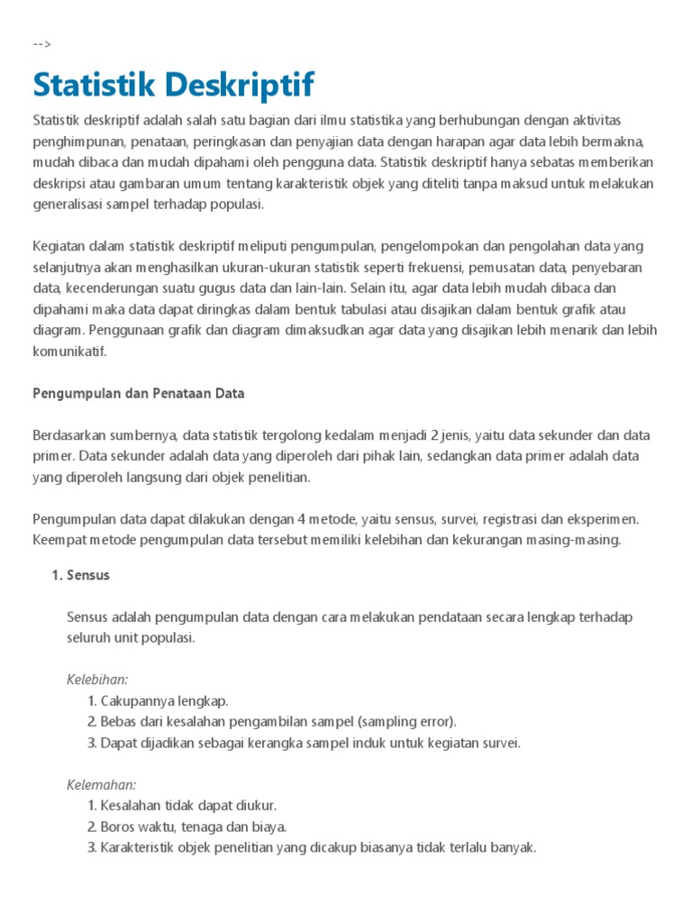Statistik Deskriptif | PDF