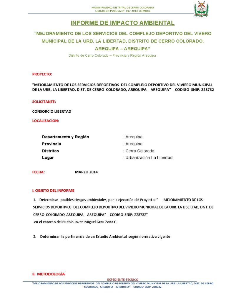 Informe de Impacto | PDF | Evaluación de impacto ambiental | Agua