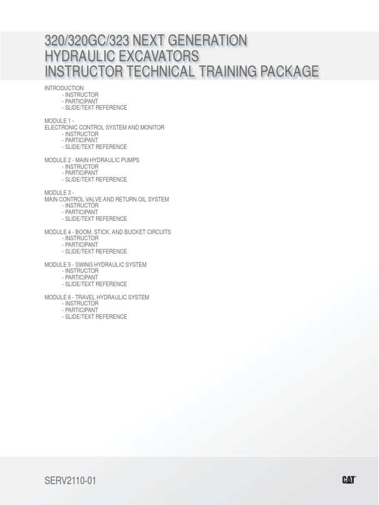 320 Series Excavators - TOC - EN | PDF