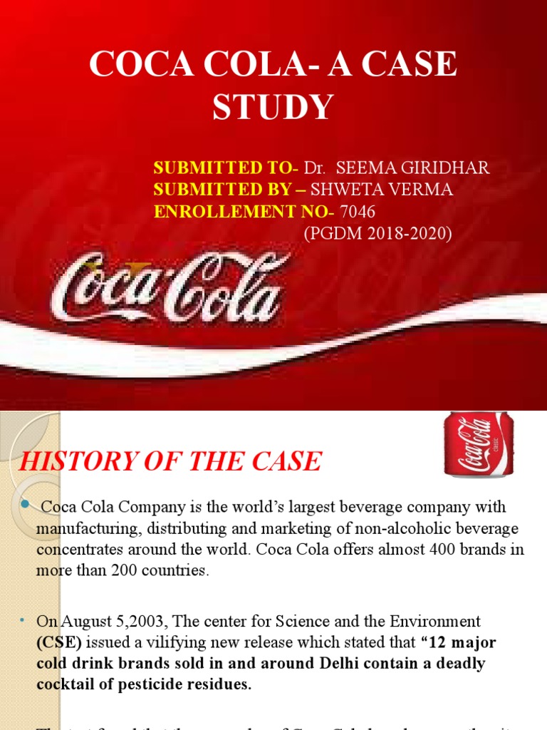 Coco-Cola Case Study by Shweta | PDF | Coca Cola | The Coca Cola Company
