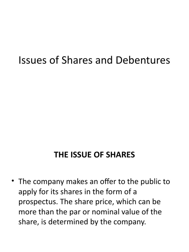 Issues of Shares and Debentures Nov | PDF | Dividend | Money
