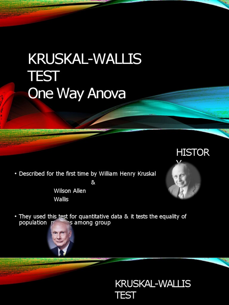 Kruskal-Wallis Test One Way Anova | PDF | Analysis Of Variance | Tests