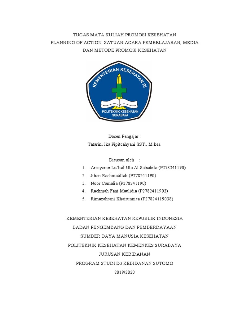 Rencana Aksi Promosi Kesehatan | PDF