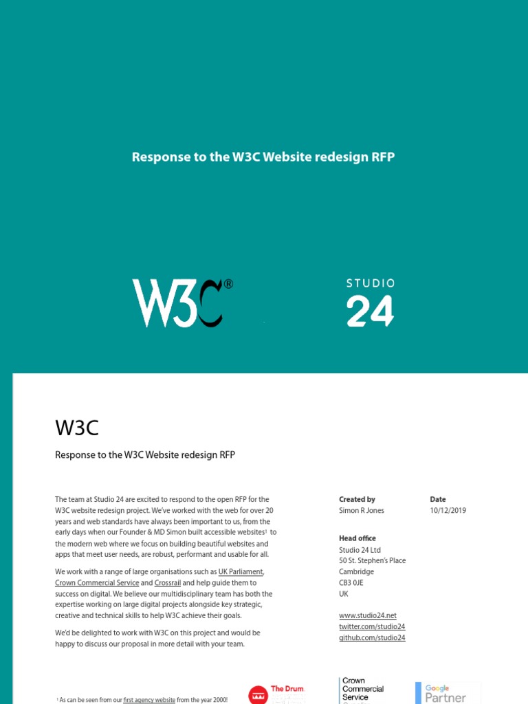 Response To The W3C Website Redesign RFP | PDF | Websites | Cascading ...