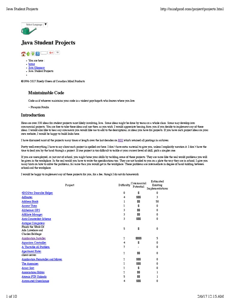 Java Student Projects | PDF | Java Virtual Machine | Java (Programming Language)