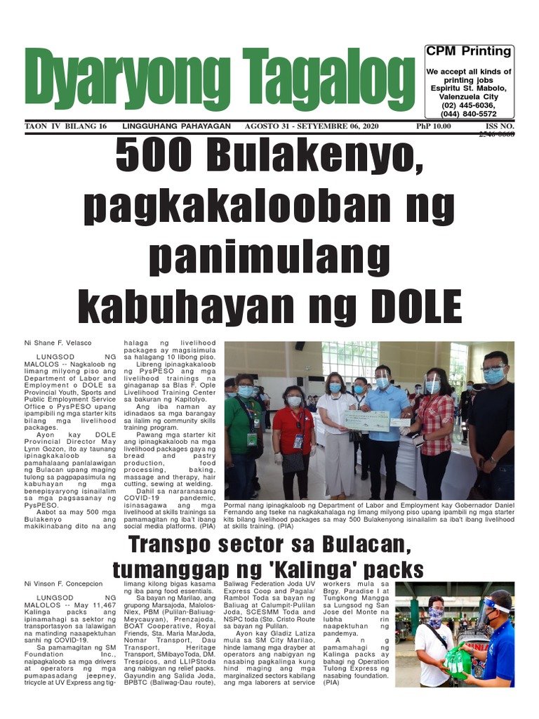 Dyaryong Tagalog 0416-2020-08-31to09-06 NO EDITORIAL Not Sent PDF | PDF