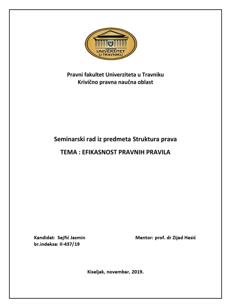 Seminarski Rad Struktura Prava | PDF