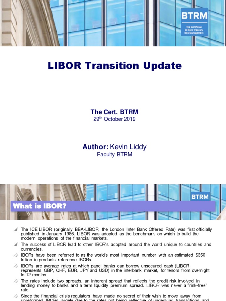 LIBOR Transition Update: Author: Kevin Liddy | PDF | Libor | Derivative (Finance)