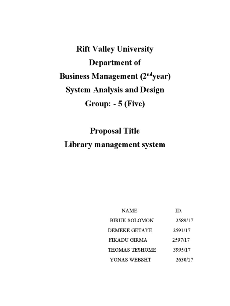 Library Management System Proposal | PDF