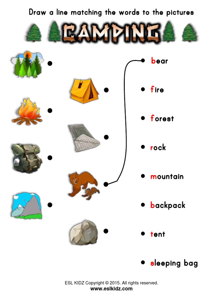 Draw A Line Matching The Words To The Pictures: B F F R M B T S | PDF ...