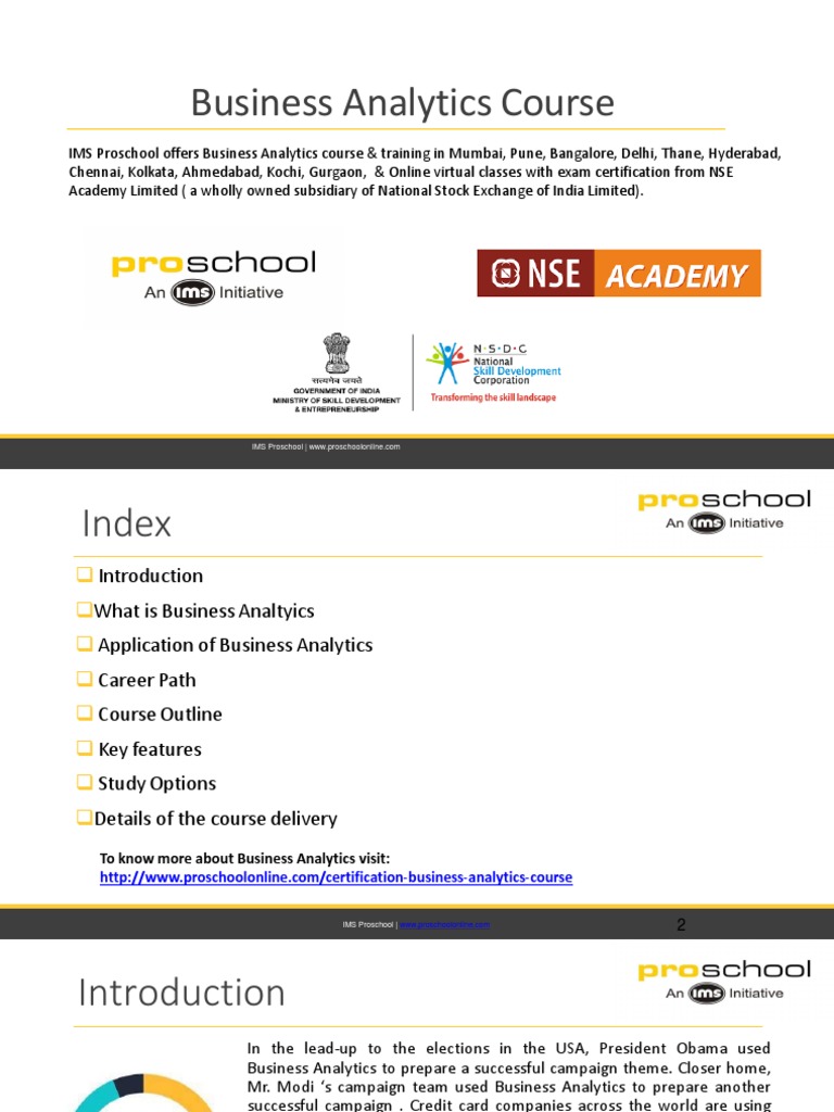 NSE Academy Business Analytics Course 2017 | PDF