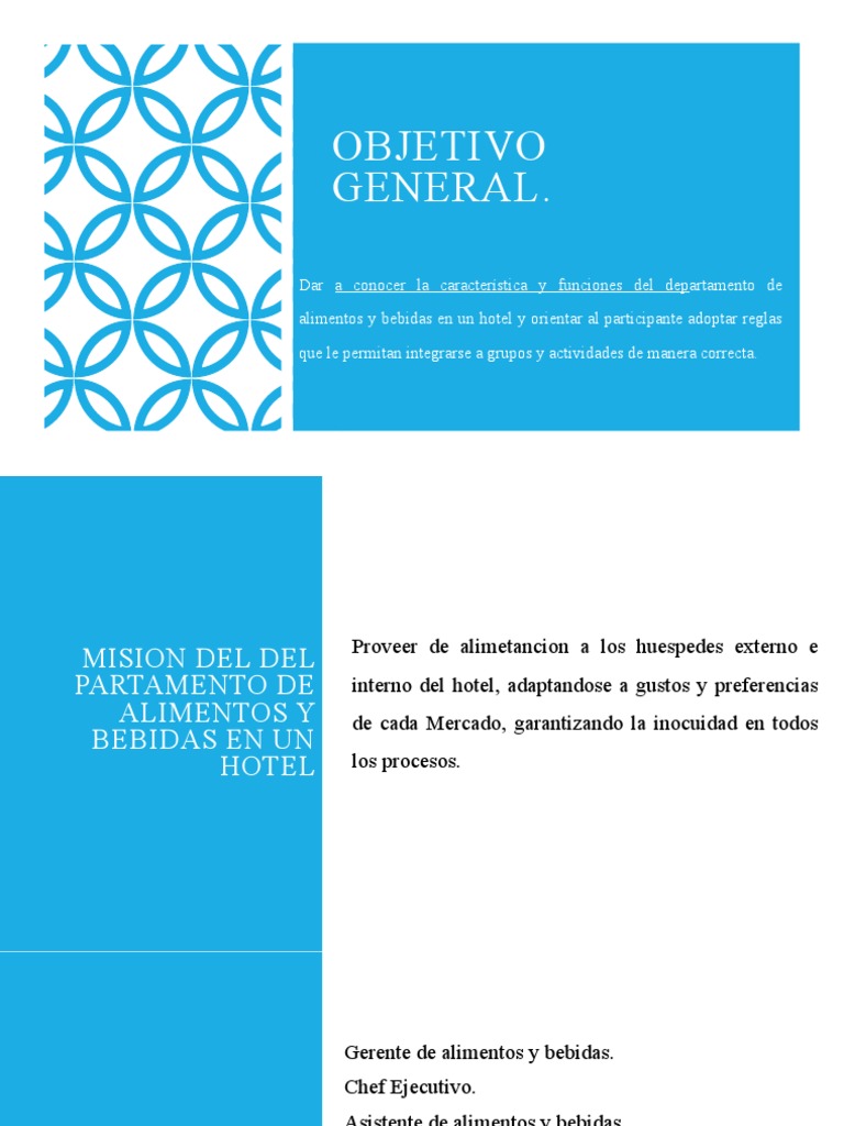 Estructura Del Departamento de Alimentos y Bebidas | PDF | Hotel ...