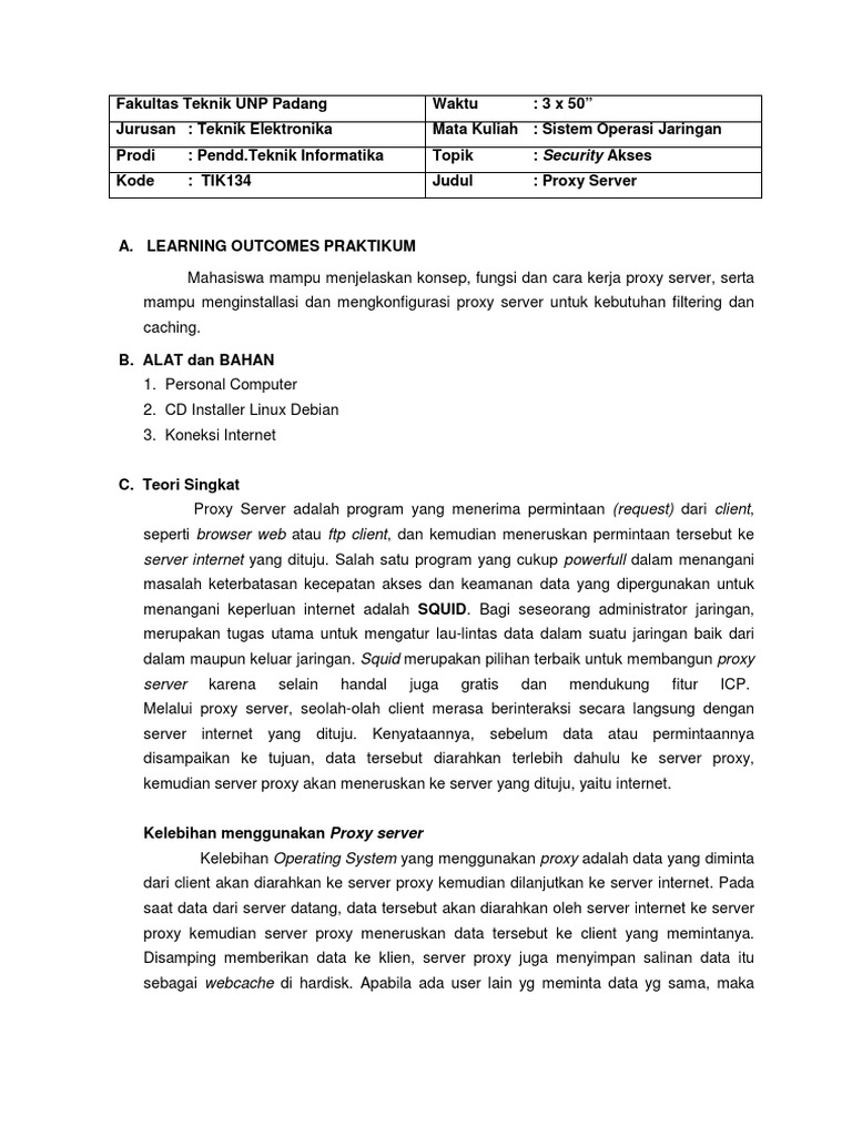 Jobsheet 6 Proxy Server | PDF