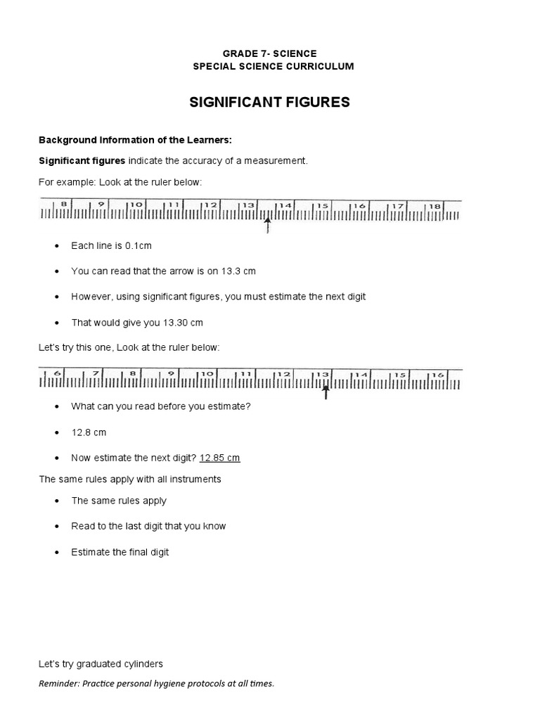 Significant Figures: Grade 7-Science Special Science Curriculum | PDF ...
