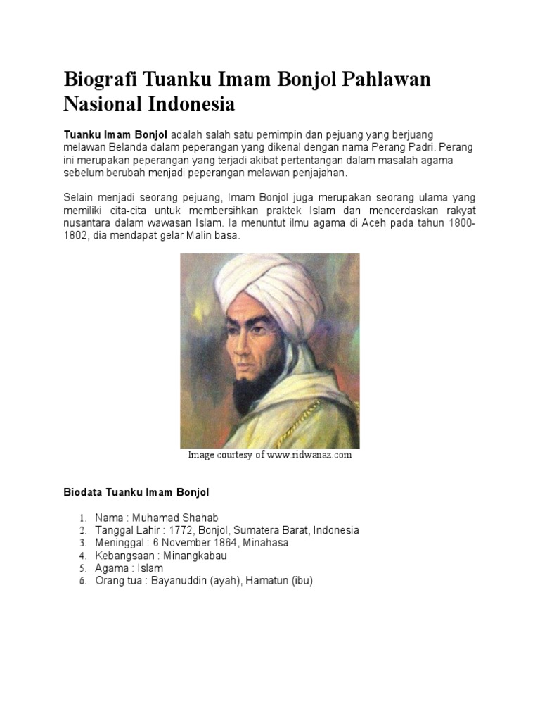 Biografi Tuanku Imam Bonjol | PDF | Sejarah