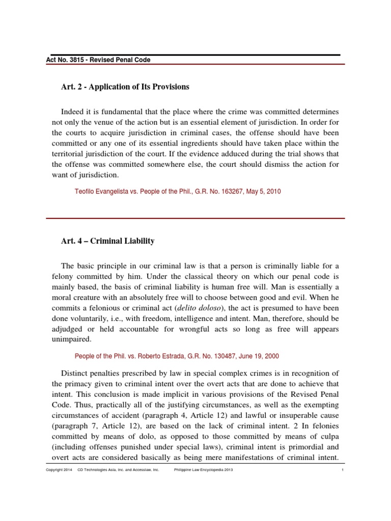RPC Case Doctrines | PDF | Conspiracy (Criminal) | Crime & Violence